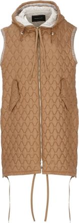 Fabiana Filippi Femme, Vestes, Brun, Taille: 36 FR Sleeveless Hooded Jacket