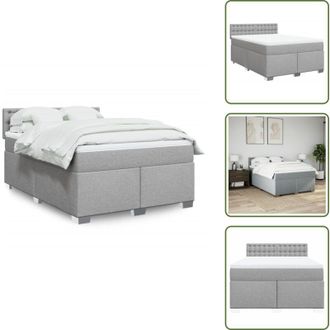 vidaXL Vidaxl - Boxspringbett mit Matratze Hellgrau 140x190 cm Stoff - Boxspringbett - Boxspringbetten - Bett - Bett Mit Stauraum