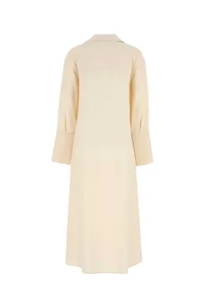 Max Mara Womens Cream Stretch Silk Ossola Dress Bianco Avorio Exterior: Elastane Abiti