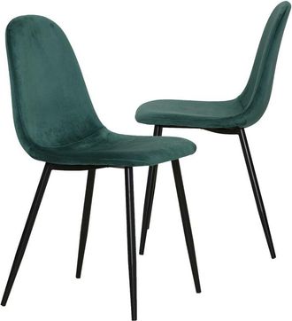 Made In Meubles Made In Meubles - Chaise scandinave en velours vert Copenhague (lot de 2)