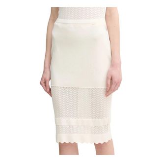 Gaud&igrave; Pointelle-Spitzen Midi-Rock - - Skirts - Damen - Beige - XL