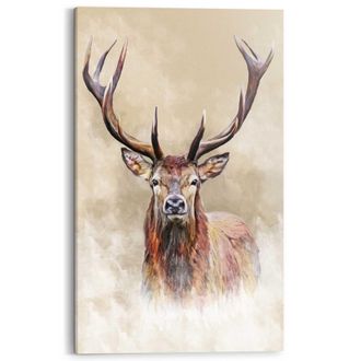 Reinders Wandbild, Hirsch Zeichnung, Schlafzimmer, Wandbild, Wanddeko, Room Decor, MDF, Beige, 118 x 70cm