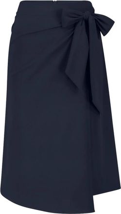 Jane Lushka Eleganter Midi-Wickelrock - - Skirts - Damen - Blau - XS