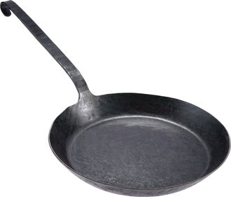 Turk 65534 Eisenpfanne mit flachen Hakenstiel freiform warmgeschmiedet, Durchmesser 34 cm