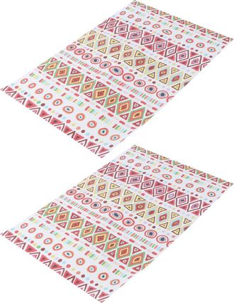 BESPORTBLE ZUNOXAZ 2 St&uuml;ck PVC K&uuml;chenuntersetzer Rechteckig 45X30cm Hitzebest&auml;ndig rutschfest Boho Stil Tischsets f&uuml;r Haushalt Restaurant und Hotel