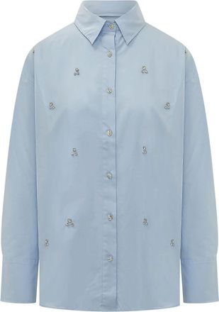 A Paper Kid Femme, Blouses et Chemises, Bleu, Taille: 34 FR Chemise en coton