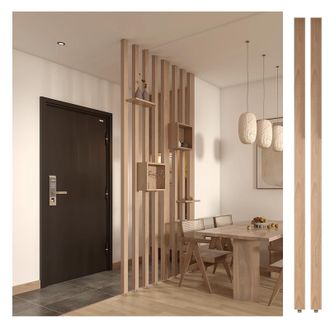 Generic Raumteiler aus Holz, vom Boden bis zur Decke, Lattenrost zur Raumtrennung, 5 x 10 cm, Durchmesser 145 cm, stilvolle Heimdekoration, vielseitige Privat