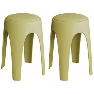 Generic 18.9Zoll stapelbare St&uuml;hle mit gepolsterten Sitzen, Runde Nesting Plastik f&uuml;r Flexible Klassenzimmer, Familie Versammlung, Langlebige R&uuml;ckenlose, Bunt