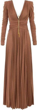 Elisabetta Franchi Robe Au Genou - Marron