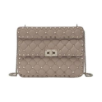 Valentino Garavani Medium Rockstud Spike Bag - - Bags - Damen - Beige - ONE SIZE