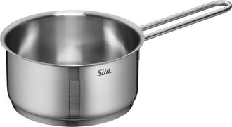Silit Achat Stielkasserolle Induktion 16cm ohne Deckel, kleiner Topf, Kochtopf klein 1,4l, Milchtopf Induktion, Edelstahl teilmattiert, unbeschichtet, backo