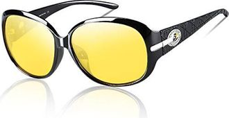 Duco 6214Y Lunettes de nuit ovales &eacute;l&eacute;gantes pour femme - Noir