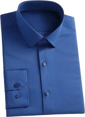 Generic Chemises fines et &eacute;lastiques &agrave; manches longues pour homme, coupe ajust&eacute;e, haut de bureau souple, 7668-28, 3XL