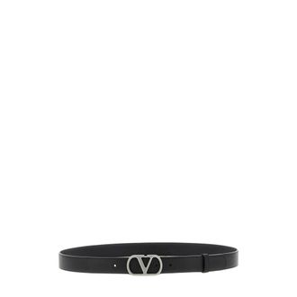 Valentino Garavani Homme, Accessoires, Noir, Taille: 100 CM Ceinture en cuir Vlogo Signature