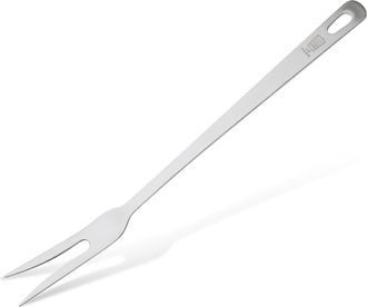 Fackelmann Chefkoch trifft Fackelmann Fleischgabel - Perfekt zum Servieren von Fleischkreationen, Edelstahl in mattem Look - Tranchiergabel spülmaschinengeeignet