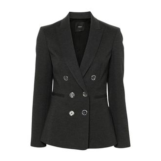 Pinko Doppelreihige Jerseyjacke mit Peak-Revers - - Jackets - Damen - Schwarzk - M