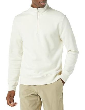 Generic Pull en polaire &agrave; fermeture &eacute;clair quart pour homme - Pull &agrave; manches longues et fermeture &eacute;clair quart - Sweat-shirt en polaire pour homme - Col monta