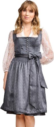 Kr&uuml;ger MADL Dirndl Diliana 416569 | Anthrazit Elegantes Trachtenkleid mit 60 cm Rockl&auml;nge - f&uuml;r Wiesn & Festliche Anl&auml;sse (DE/NL/SE/PL, Numerisch, 36, Regula