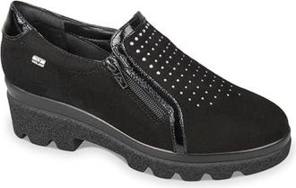 Valleverde Mocassins Femme VR104F Daim Noir Chaussures Casual, Noir, 40 EU