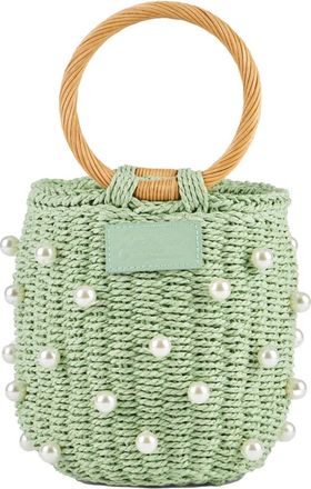 MC2 Saint Barth Femme, Sacs, Vert, Taille: ONE Size Sac Seau en Rotin