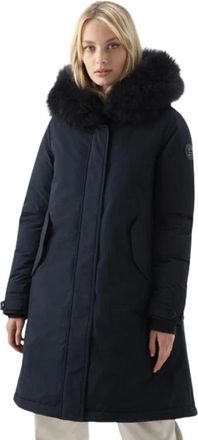 Woolrich Femme, Manteaux, Bleu, Taille: 44 FR Keystone Long Parka