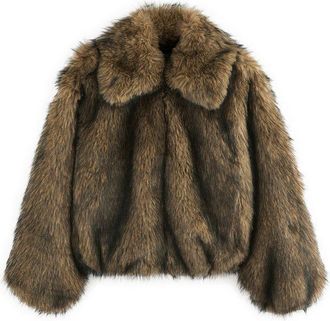 Next Fellimitatjacke Jacke aus Kunstfell mit Reißverschluss, Kurzgröße (1-St)