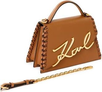 Karl Lagerfeld Umhängetasche aus Leder - Braun