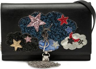 Saint Laurent sac à bandoulière Cloud Star Applique Classic Monogram Kate (2016) - Noir