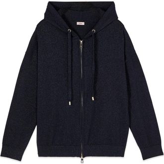 Oltre Femme, Sweatshirts et sweats &agrave; capuche, Bleu, Taille: 36 FR Lurex Knit Sweat &agrave; capuche