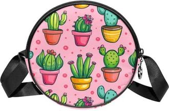 Generic Sac &agrave; bandouli&egrave;re rond pour femme, petit sac &agrave; bandouli&egrave;re en pot avec fermeture &eacute;clair, bretelles r&eacute;glables, sac &agrave; main rond d&eacute;contract&eacute; pour femmes 