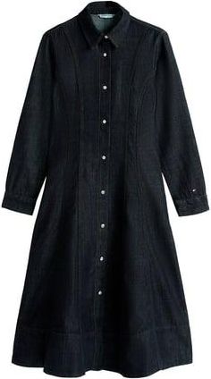 Tommy Hilfiger Robe chemise longue en denim de coton m&eacute;lang&eacute;