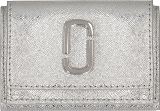 Marc Jacobs Womens Wallet Mini Snapshot Silver Cow Hide & Purses