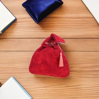 IFUNDOM Pochette de Poignet Rouge en Tissu &agrave; Fleurs Noeud Paquet &agrave; Main Compact pour Femme Paquet de Soir&eacute;e Japonerie Polyvalent Accessoire &Eacute;l&eacute;gant pour Maria