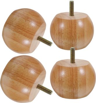 Holibanna 4 St&uuml;ck Runde Holzm&ouml;belbeine 5cm H&ouml;he aus Massivem Holz Ersatz Sofabeine Couchtisch und Stuhlbeine f&uuml;r Wohnzimmerm&ouml;bel Unbehandelt und Vielseitig Verw
