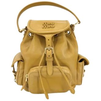 Miu Miu Pre-owned Lederrucksack - - Pre-owned - Damen - Gelb - ONE SIZE
