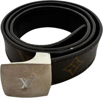 Louis Vuitton Ceinture &agrave; boucle monogramm&eacute;e vintage doccasion - Femme - Pre-owned - Brun - Taille: ONE Size