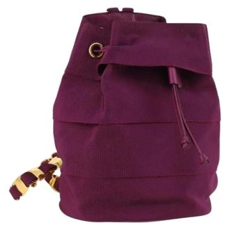 Ferragamo Sac &agrave; dos en toile Pre-owned - Femme - Pre-owned - Violet - Taille: ONE Size