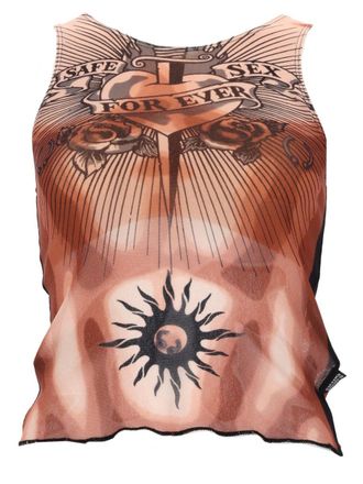 Jean Paul Gaultier Safe Sex Tattoo Print T-shirt - Multicolor