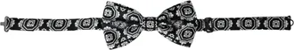 Dolce & Gabbana Black White Printed Adjustable Neck Men Bow Tie And Silk