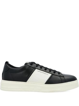 Emporio Armani Sneakers mit Eins&auml;tzen - Schwarz