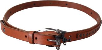 Ermanno Scervino Femme, Accessoires, Brun, Taille: 85 CM Ceinture en cuir &agrave; boucle