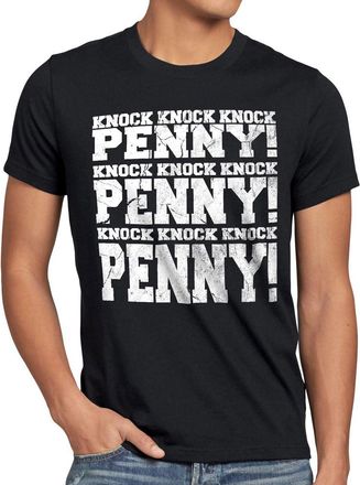 style3 Knock Knock Knock Penny! T-Shirt Herren, Gr&ouml;&szlig;e:XXL, Farbe:Schwarz