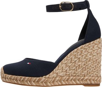 Tommy Hilfiger Damen Flag High Wedge Espad Closed Toe Fw0fw09225 Keil-Espadrilles, Blue (Space Blue), 41 EU