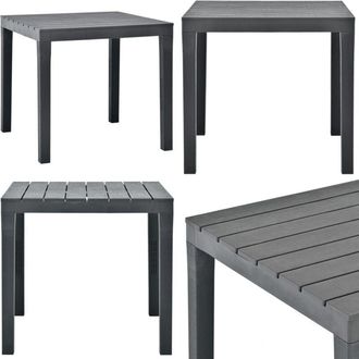 vidaXL Gartentisch Anthrazit 78x78x72 cm Kunststoff - Gartentisch - Outdoortisch - Plastiktisch - Balkontisch - Terrassenm&ouml;bel - Home & Living