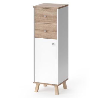 Vicco Midischrank Wei&szlig; Senyo 30x95x30 cm - Badezimmerm&ouml;bel, Viel Stauraum f&uuml;r Badutensilien