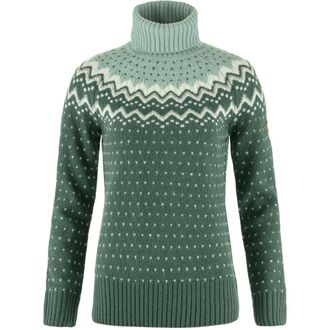 Fj&auml;llr&auml;ven Damen &Ouml;vik Knit Roller Neck Sweatshirt, Deep Patina/Misty Green, XL