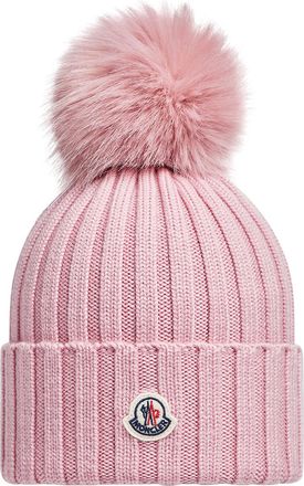 Moncler Moncler Bonnet En Laine Avec Pompon, Femme, Rose, Taille: Uni