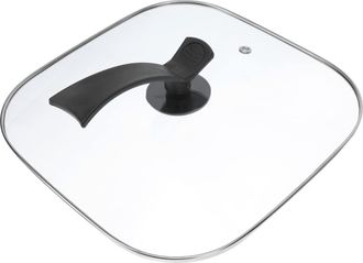 TOPBATHY Quadratischer Glasdeckel f&uuml;r Grillpfannen, 30 cm, ofenfest, transparent, vertikale Heiztopfabdeckung f&uuml;r K&uuml;chenutensilien