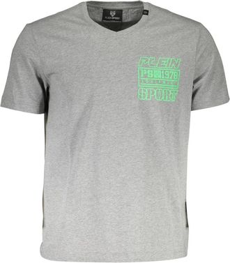Plein Sport Homme, Tops, Gris, Taille: 2XL T-shirt Col V