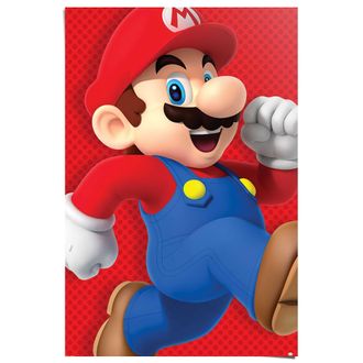 Reinders Poster, Super Mario - run, Kinderzimmer, Poster, Wanddeko, Room Decor, 150 gr. gl&auml;nzend Bilderdruckpapier, Rot, 91,5 x 61cm